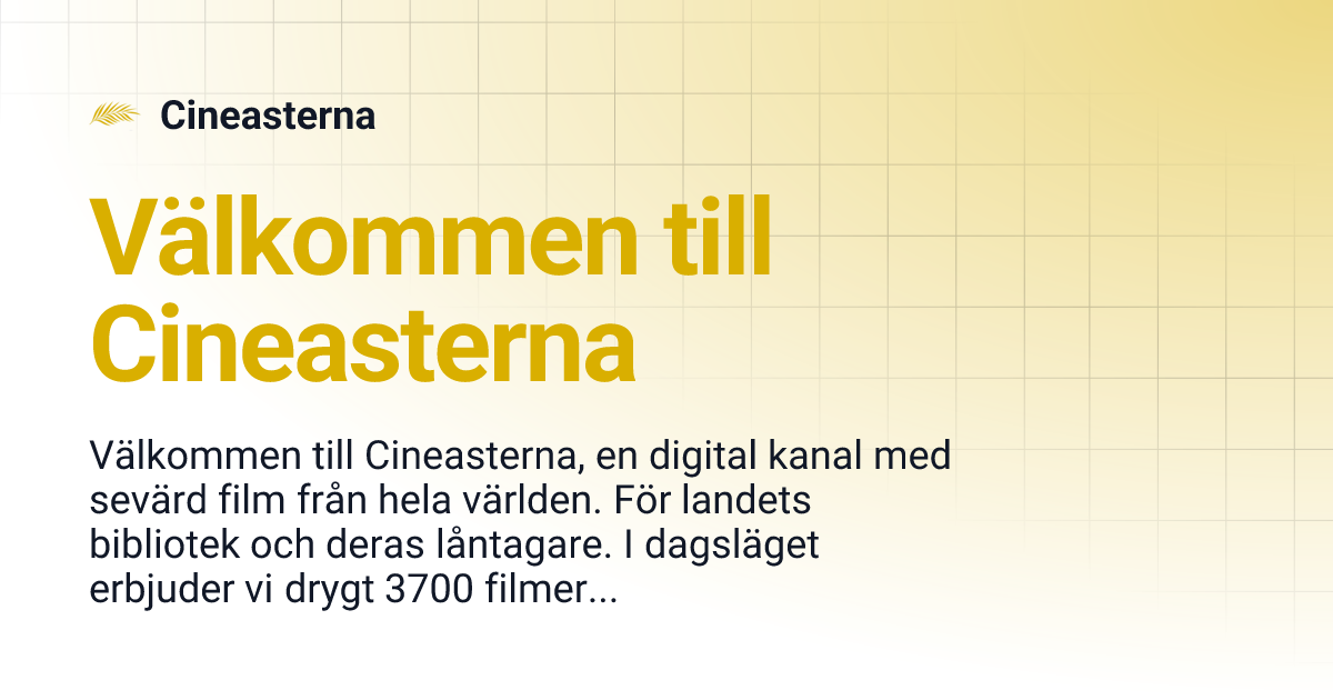 Välkommen till Cineasterna | Cineasterna